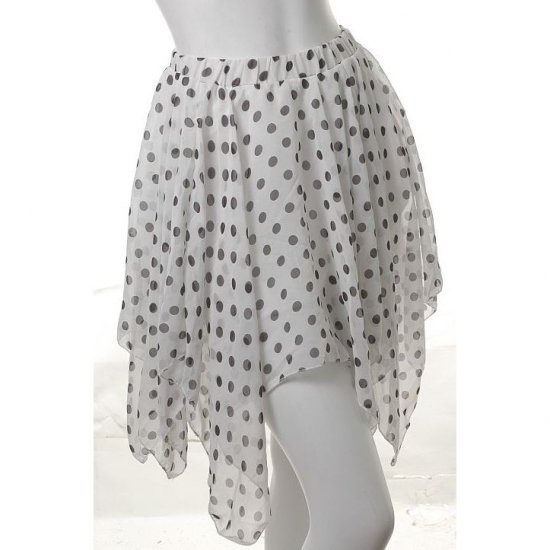 emo new wave polka dot print fairy pixie asymmetrical layered tutu ballerina skirt s-l free ship!