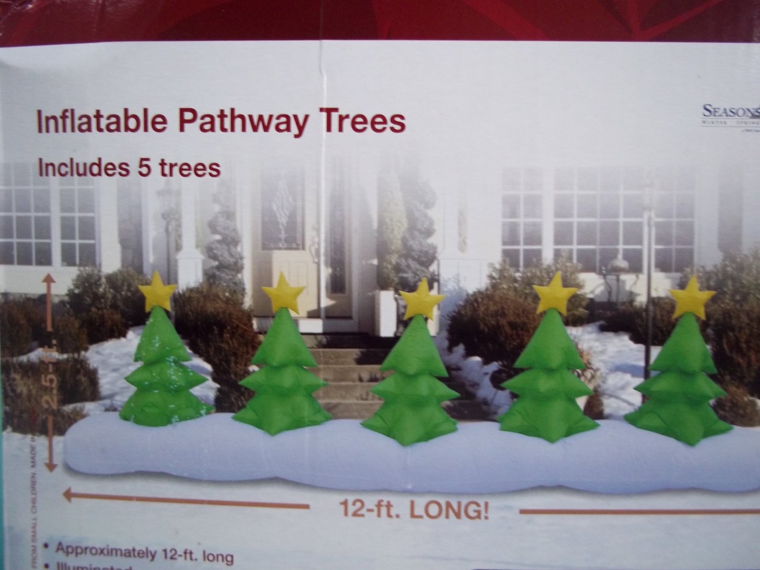12' Lighted CHRISTMAS TREES PATHWAY Airblown Inflatable