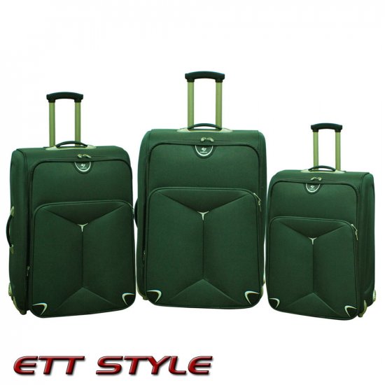 GA0211 GREEN GABBIANO 3 PC GREEN LUGGAGE SET FREE SHIPPING