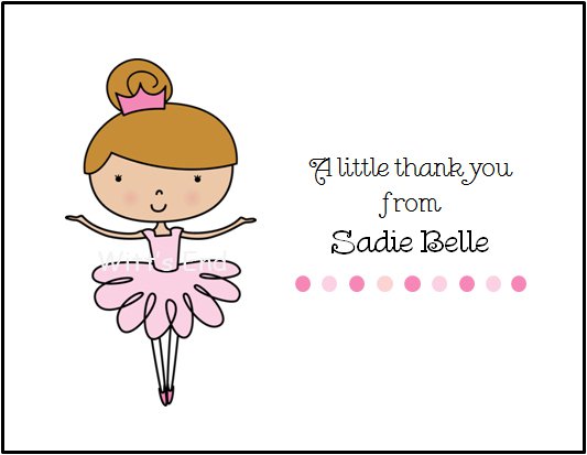 Ballerina Ballet Custom Thank You Note Cards