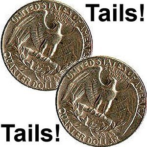 2 (Two) Tailed Quarter, You will Always Win with Tails (1586)