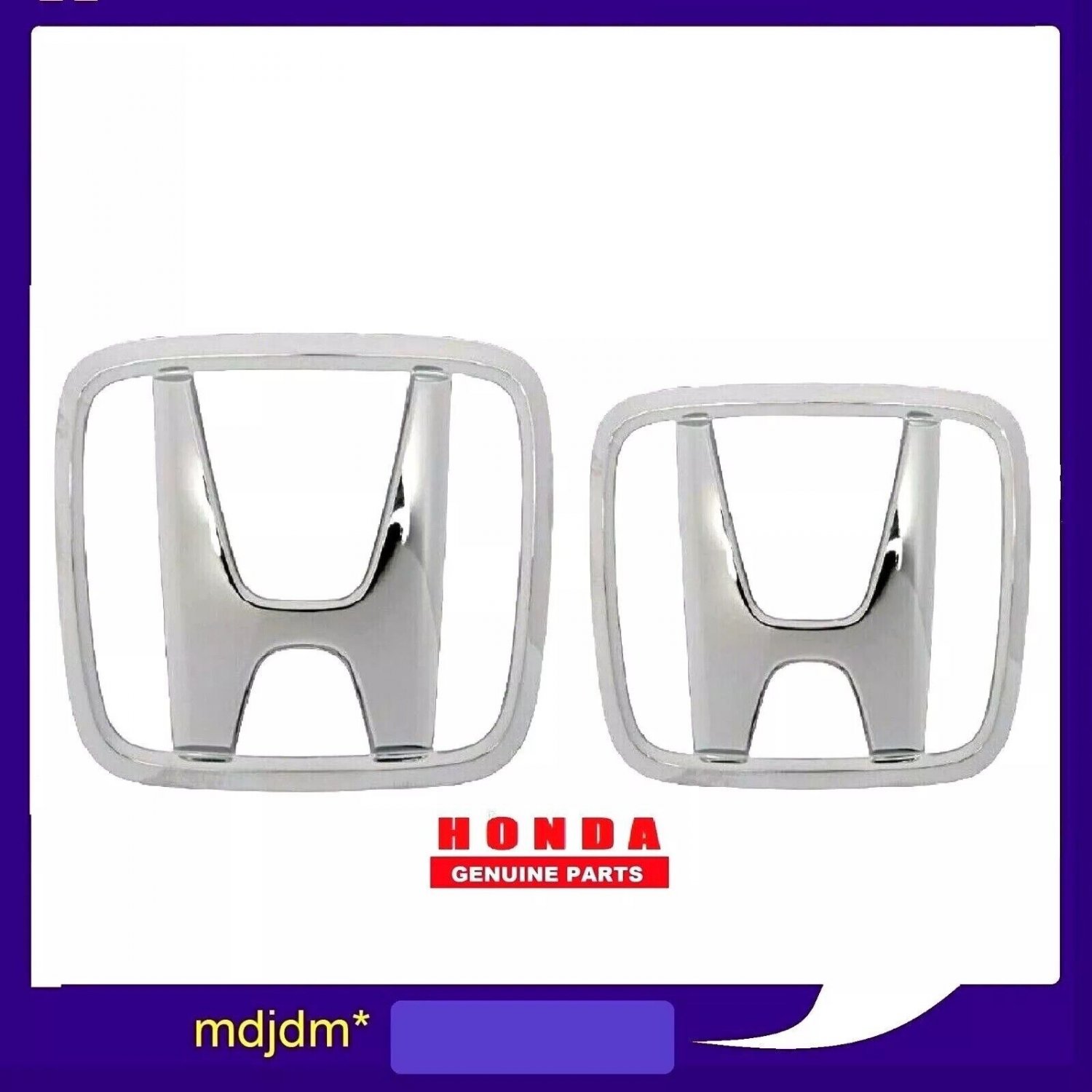 Oem HONDA Front & Rear Emblem Chrome 92-95 Jdm EG6 SIR CIVIC Jdm Authentic!