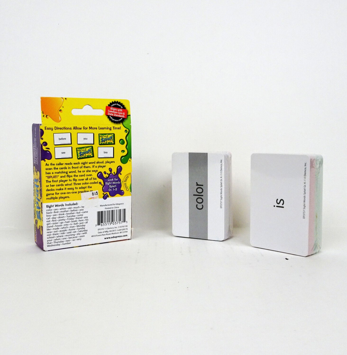 Sight Words Splat Card Game grade K - 1 Edupress 2-6 Players Words ...