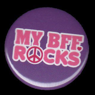 My BFF Rocks on Purple Background, 1 Inch BFF Button Badge Pinback - 2132