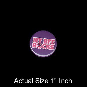 My BFF Rocks on Purple Background, 1 Inch BFF Button Badge Pinback - 2132