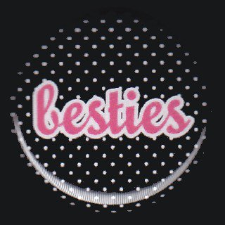 Besties on Black Polka Dot Background, 1 Inch BFF Button Badge Pinback ...