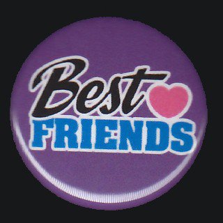 Best Friends on Purple Background, 1 Inch BFF Button Badge Pinback - 2145