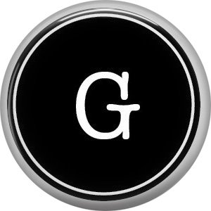 1 Inch Alphabet Letter G Button Badge Pin Resembling Vintage Typewriter ...