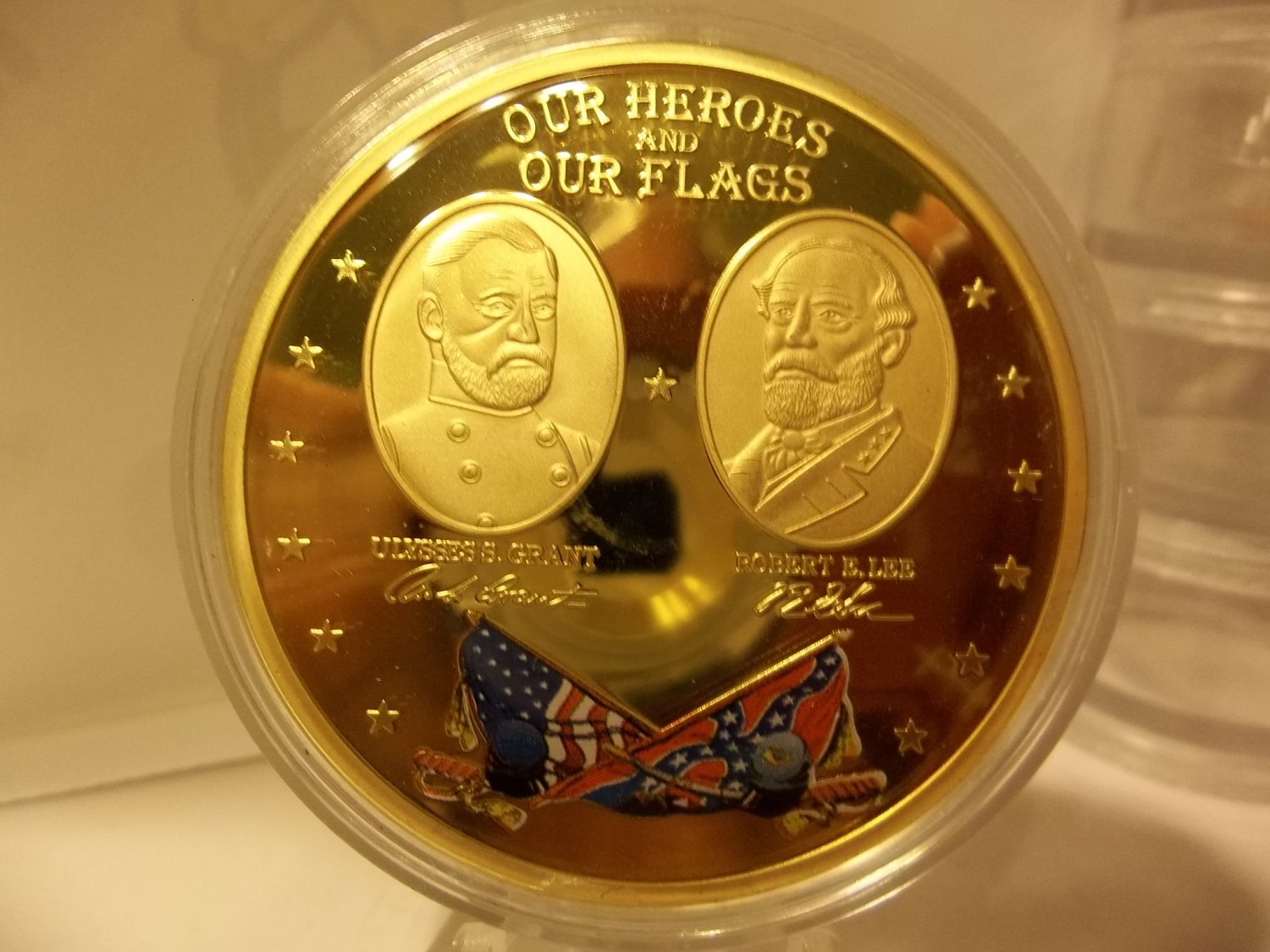 Proof 2013 Gold Civil War Coin of Our Heroes and our flags.