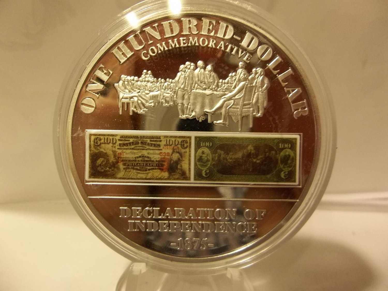 Proof 2011 .999 Silver layered 1875 $100 Declaration of Independence