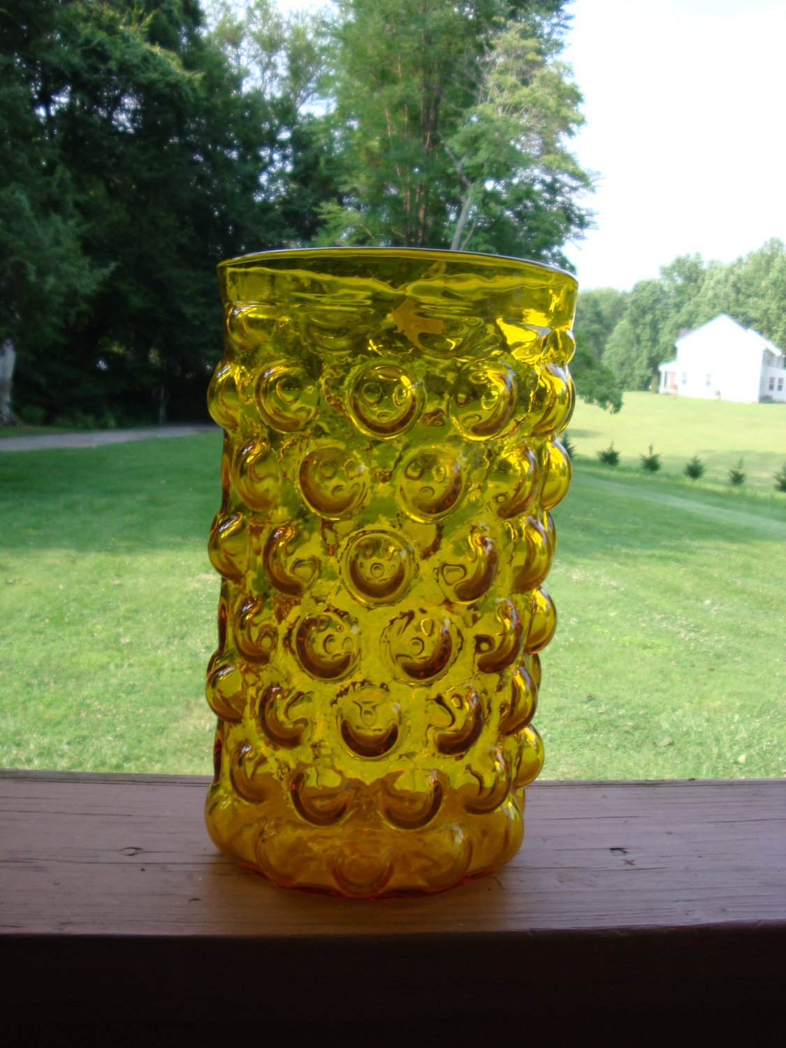 Vineyard Bubble Vase by Blenko Art Glass Mid Century Modern