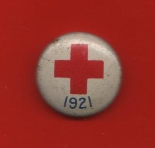 Red Cross Button, Red, White and Blue, Petite c.1921