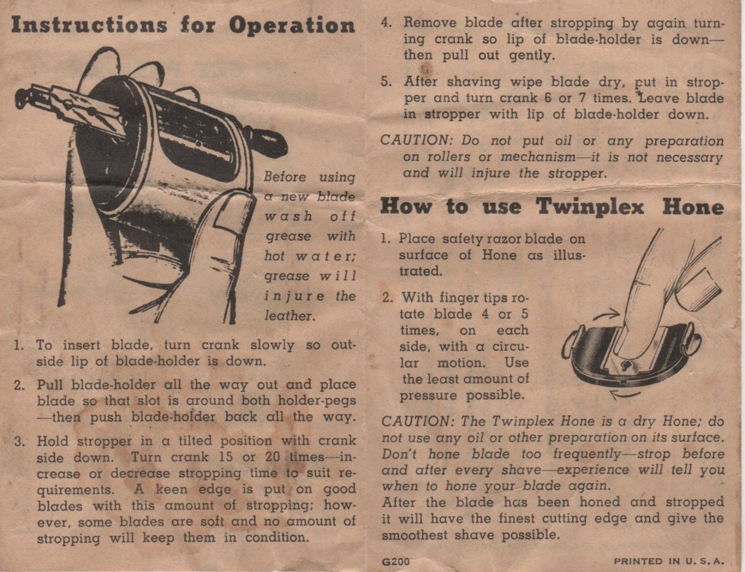 Twinplex Stropper For Gillette Blades, Original Box and Instructions c.1920