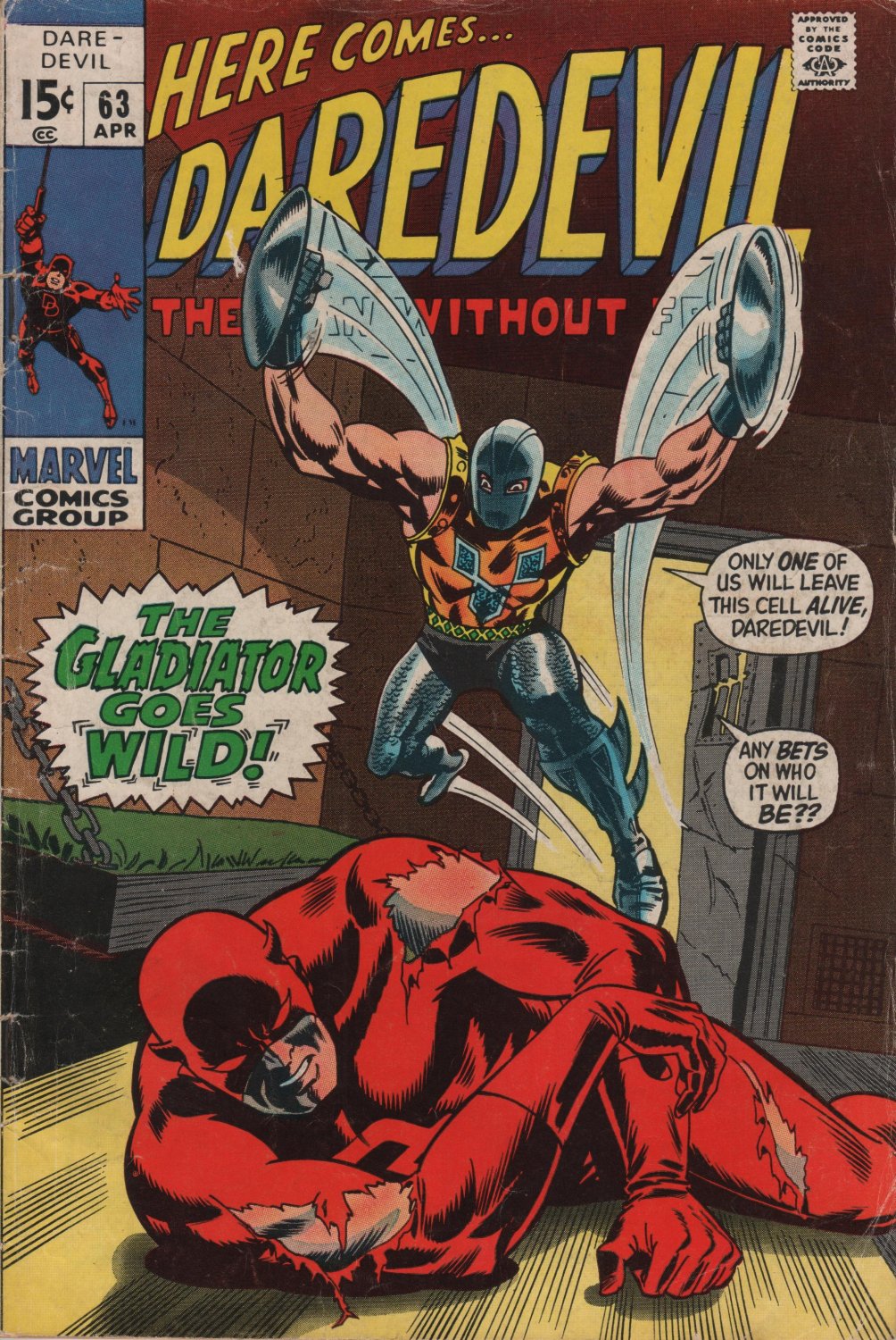 Daredevil #63 The Gladiator Goes Wild c.1969