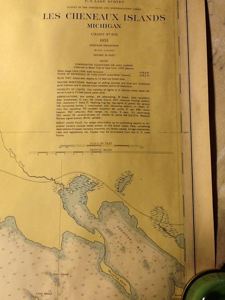 Lake Huron Survey Map, Les Cheneaux Islands Michigan No. 601, Color, 36 ...