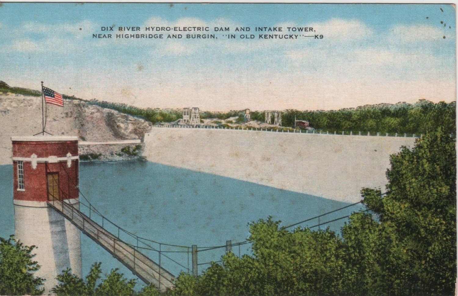 Kentucky Postcard, Dix River Hyrdo-Electric Dam and Intake Tower, Full ...