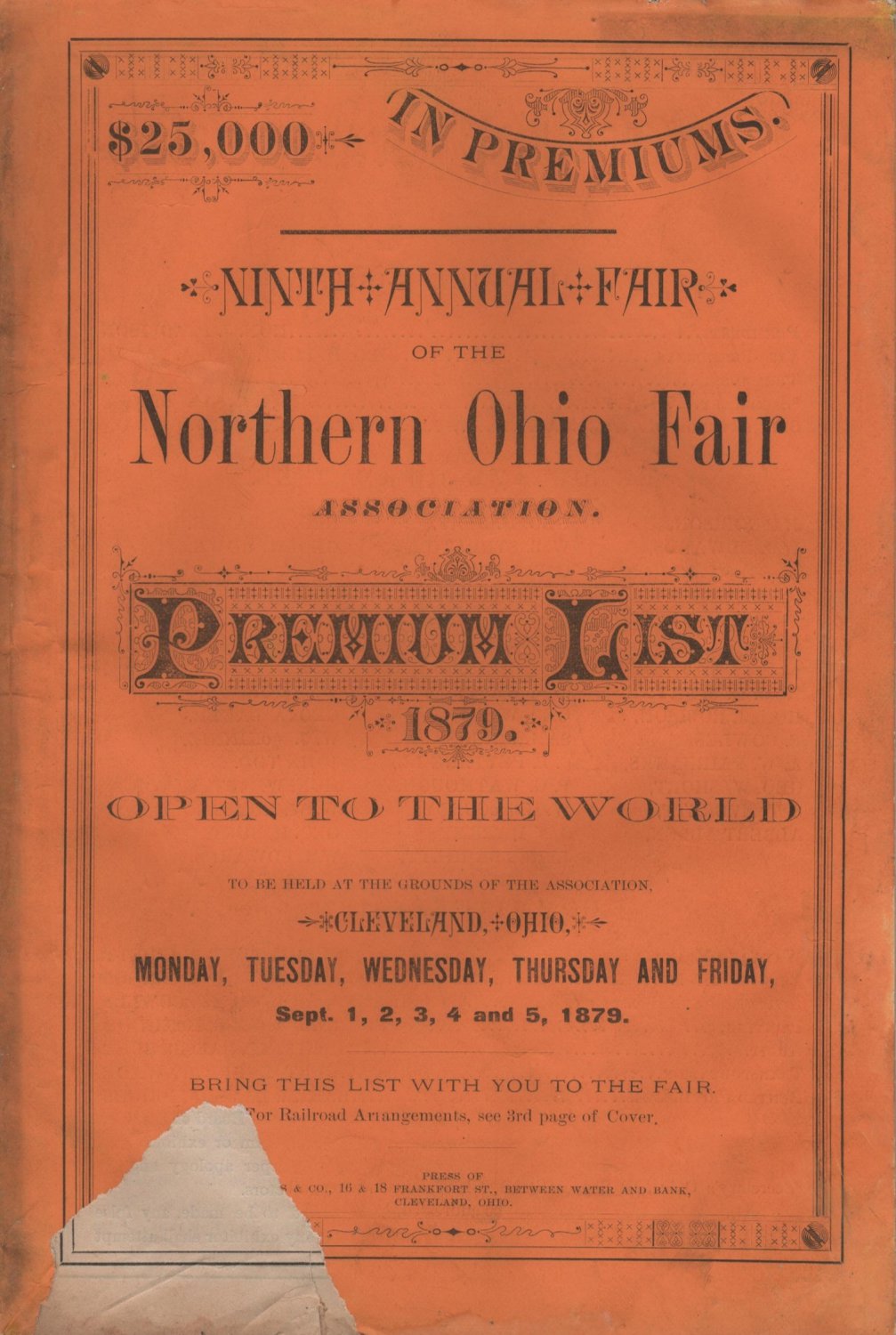 State Fair Premium List Book, Northern Ohio Fair Association 9th Annual ...