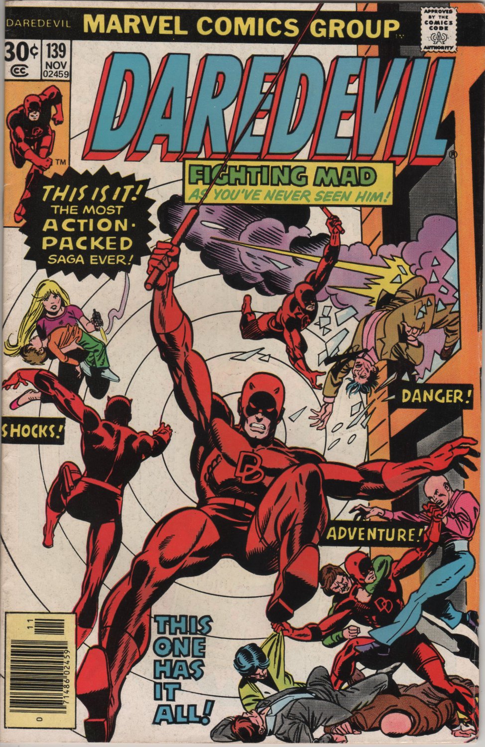 Daredevil #139 Fighting Mad As You've Never Seen Him c.1976