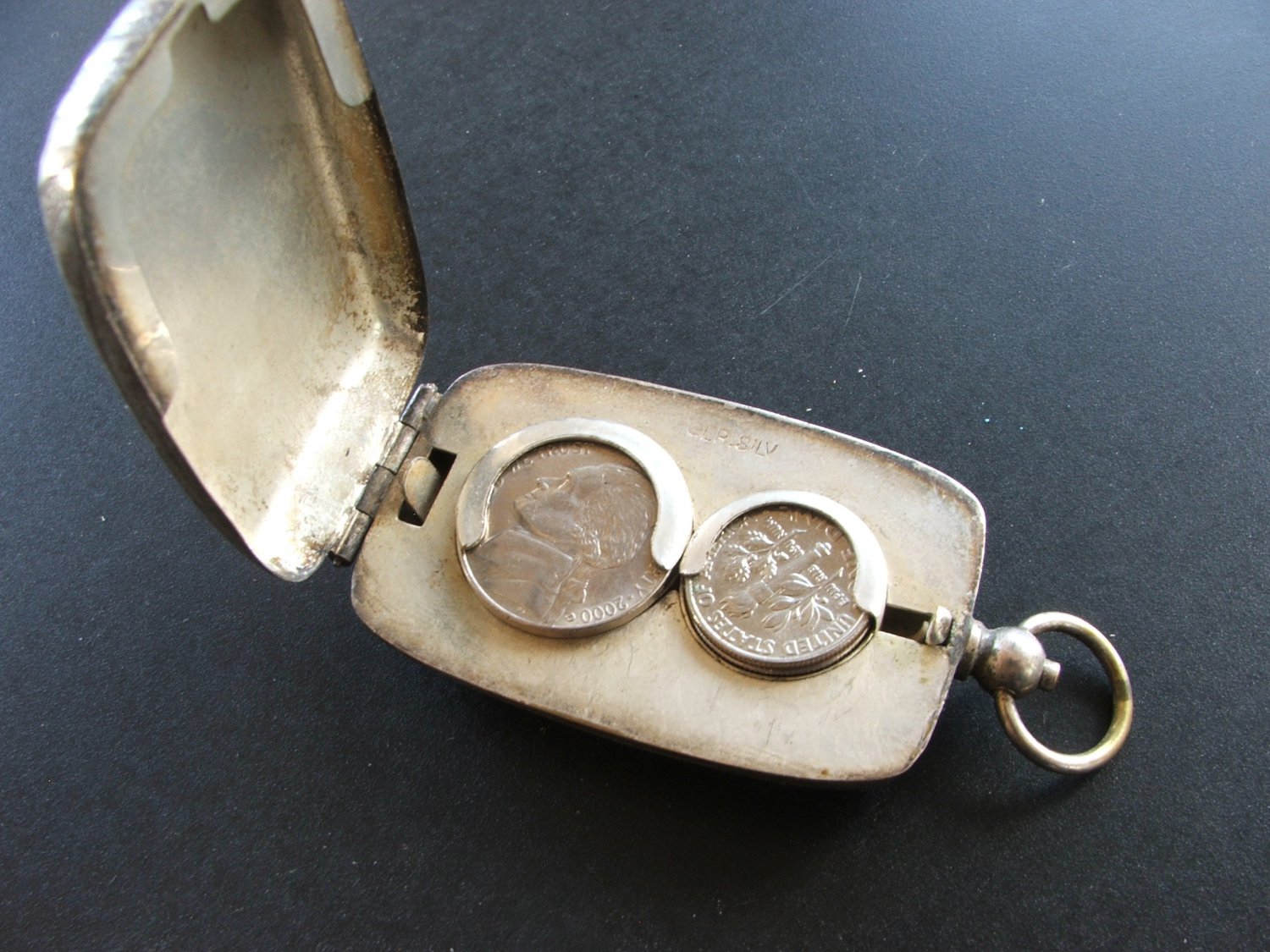 Coin Purse Watch Fob German Silver c.1890