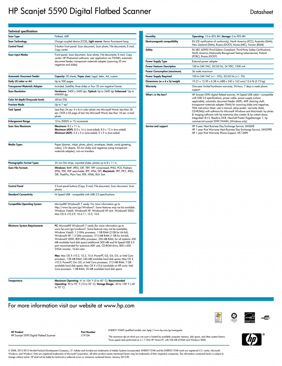 HP Scanjet 5590 Digital Flatbed desktop Scanner with ADF and slide ...