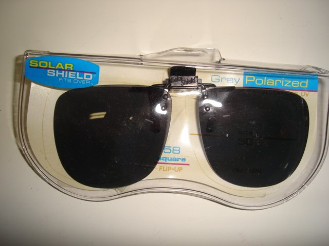 Sunglasses 58 Square Polarized Solar Shield Flip Ups New