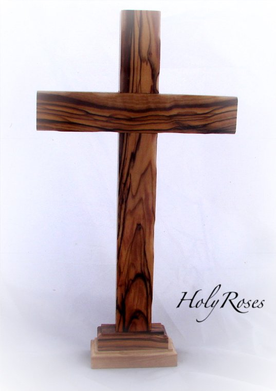 Olive Wood Standing/Table/Altar Cross Holyland 35 cm / 15" XX-LARGE