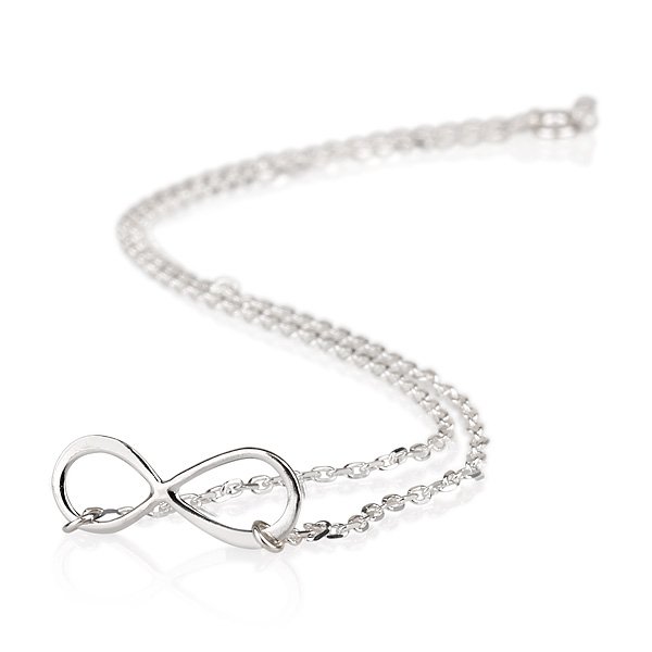 Sterling Silver 925 Sideways Infinity Symbol Necklace Pendant Eternal Love