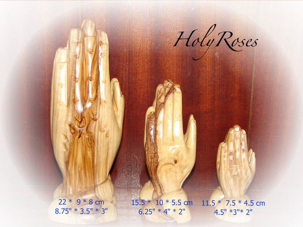 Praying Hands Statue - Hand Carved Olive Wood - Small