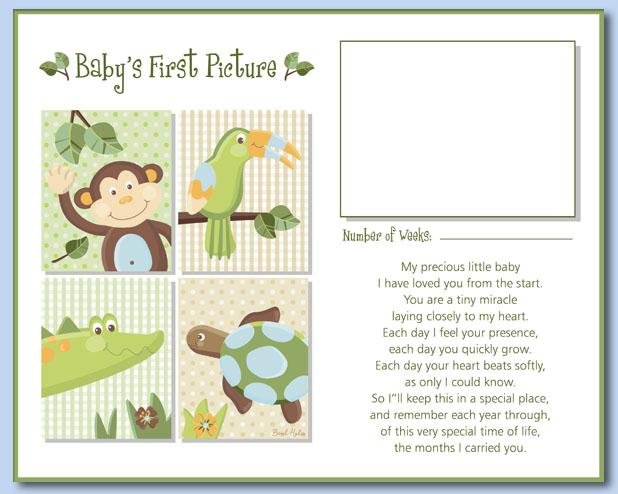 SAFARI JUNGLE GIRAFFE 8"x10" BABY ULTRASOUND POEM PRINT