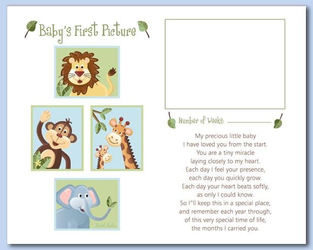 SAFARI JUNGLE GIRAFFE 8"x10" BABY ULTRASOUND POEM PRINT