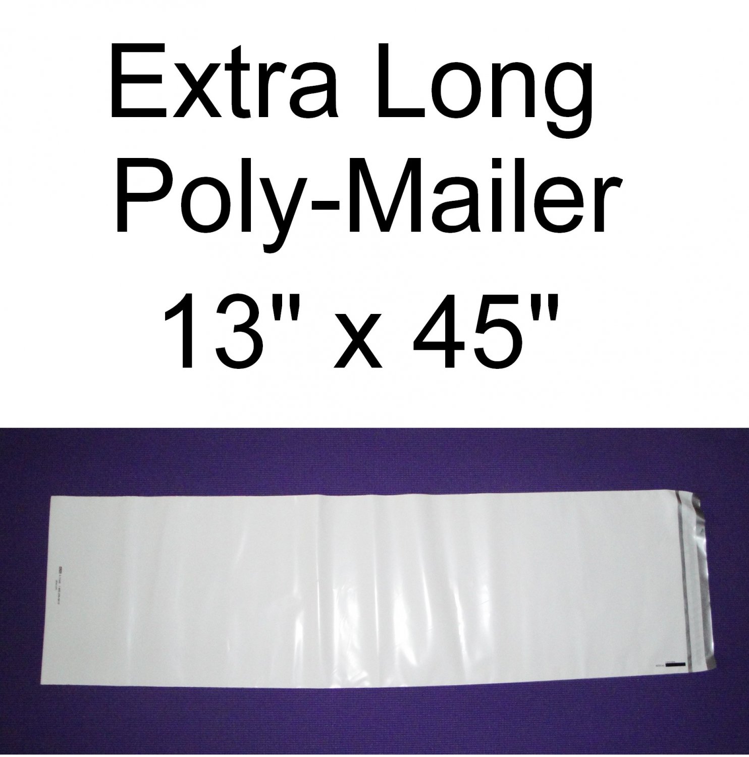 2 extra long poly-mailer 13x45 shipping envelope Self Seal Bag