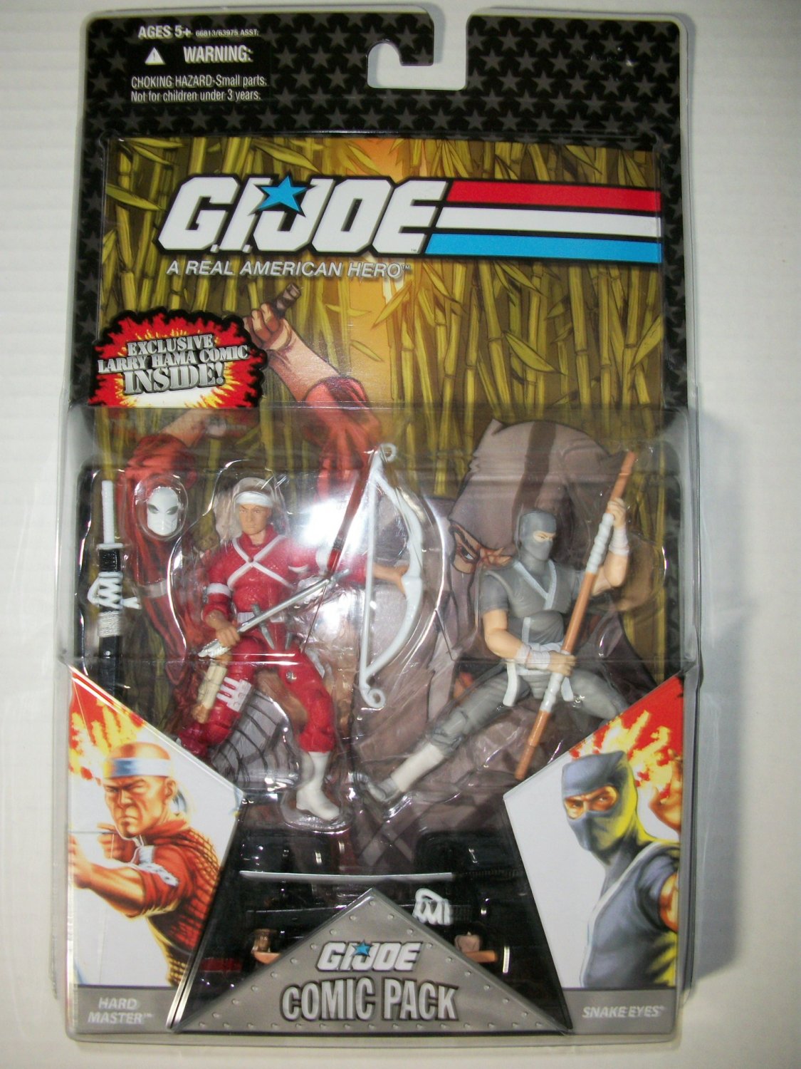 GI JOE 2008 SNAKE EYES/ HARD MASTER COMIC 2-pack