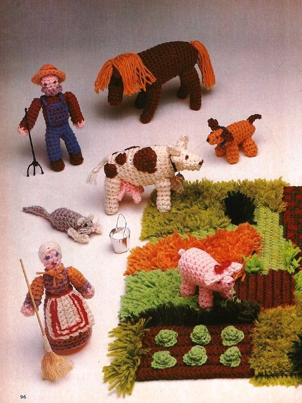 Y047 Crochet PATTERN ONLY Farm Yard Scene Animals Farmers House Yard ...