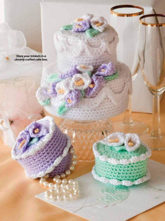 X133 Crochet PATTERN ONLY Cake Box Pattern Bridal Shower Gifts Pattern