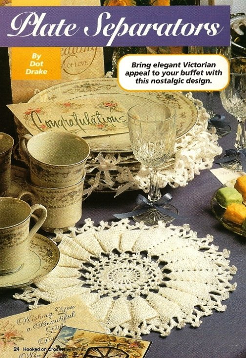 X949 Crochet PATTERN ONLY Plate Separators Wedding Bride Bridal China