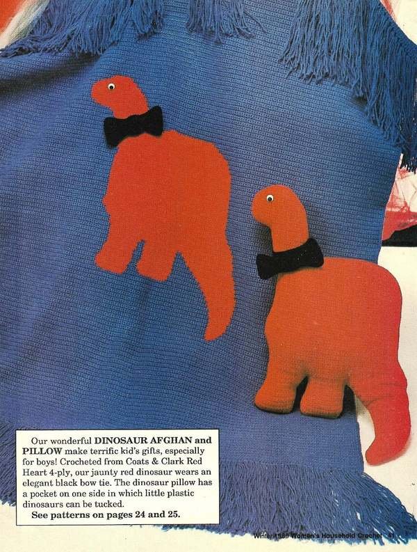 X029 Crochet PATTERN ONLY Dinosaur Afghan Pattern plus Bonus!
