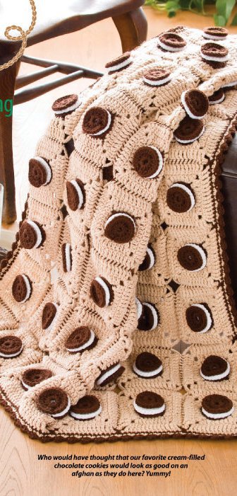 W586 Crochet PATTERN ONLY Mouth-Watering Delight Oreo Cookie Afghan Pattern