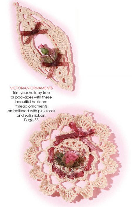 W619 Crochet PATTERN ONLY 2 Victorian Christmas Ornaments Patterns