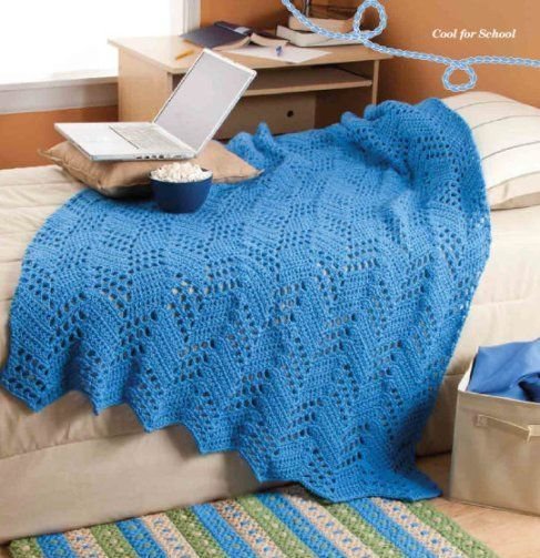 W806 Crochet PATTERN ONLY Mountain High Ripple Afghan Throw Pattern