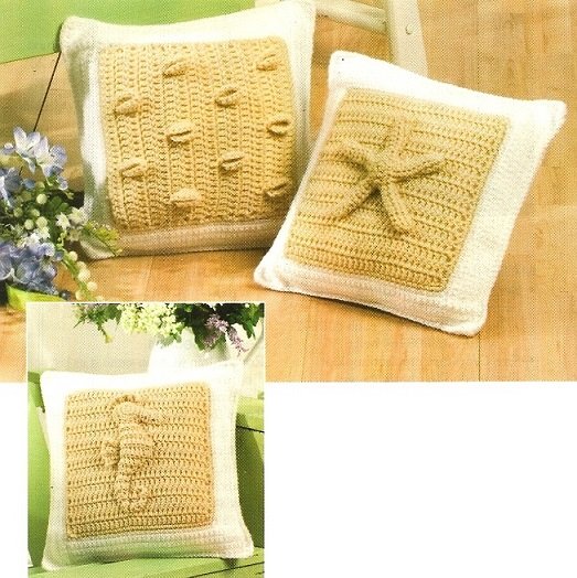 Y333 Crochet PATTERN ONLY 3 Pillows Starfish Seashell Seahorse Sea