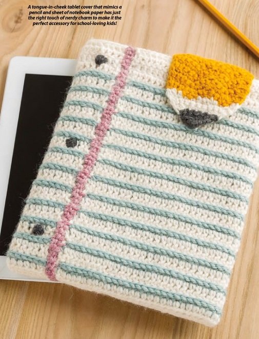 Z770 Crochet PATTERN ONLY Notebook Paper look Tablet Cover Pattern