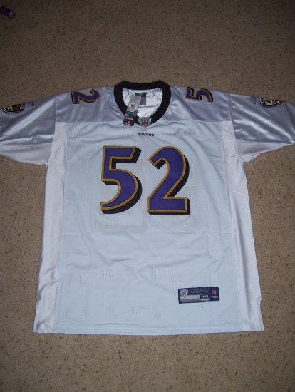 Ray Lewis Ravens Reebok STITCHED Jersey New WHITE Size 52