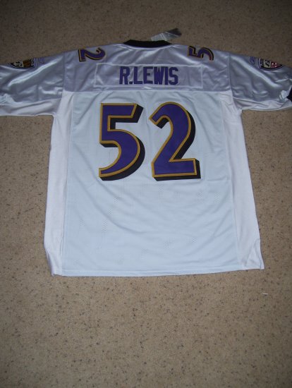 Ray Lewis Ravens Reebok STITCHED Jersey New WHITE Size 52