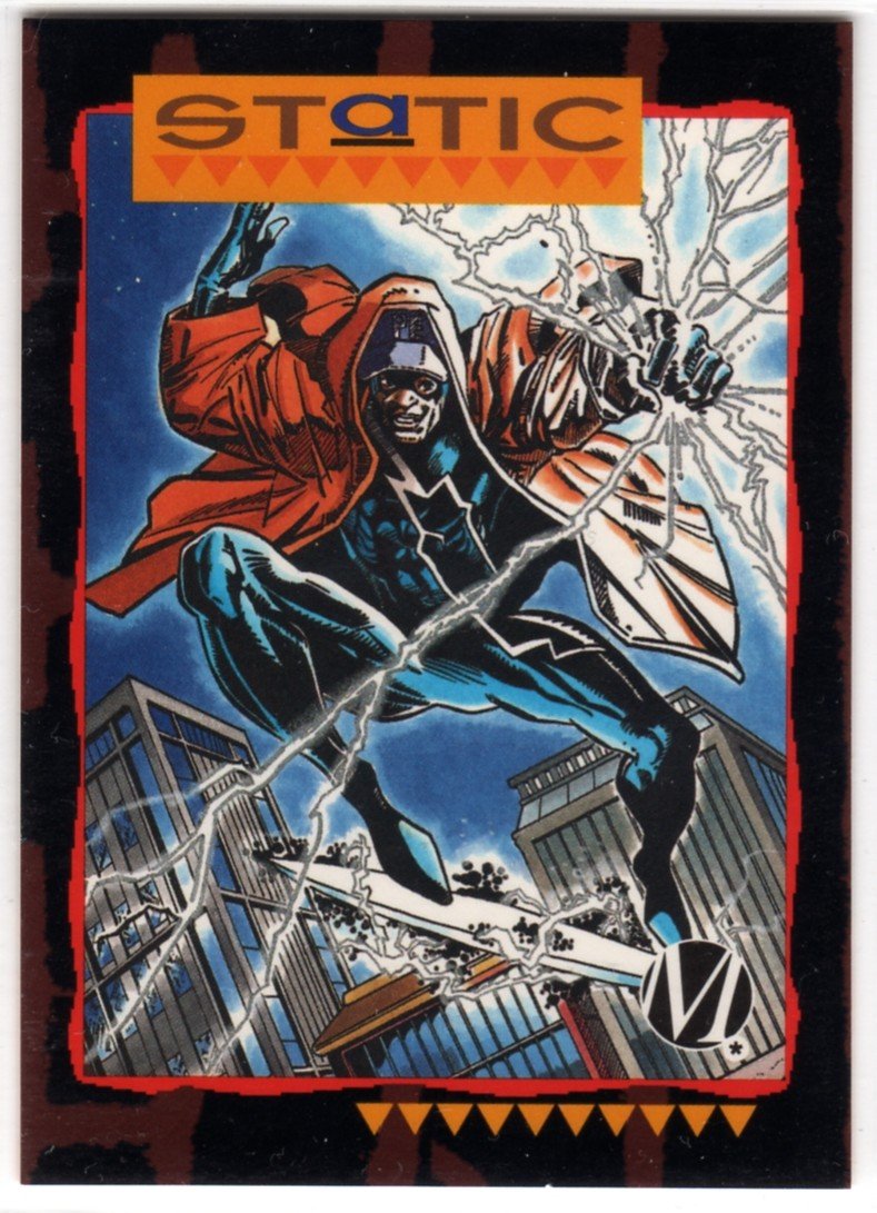 DC Milestone Prototype/Promo Card #21, featuring Static (SkyBox)