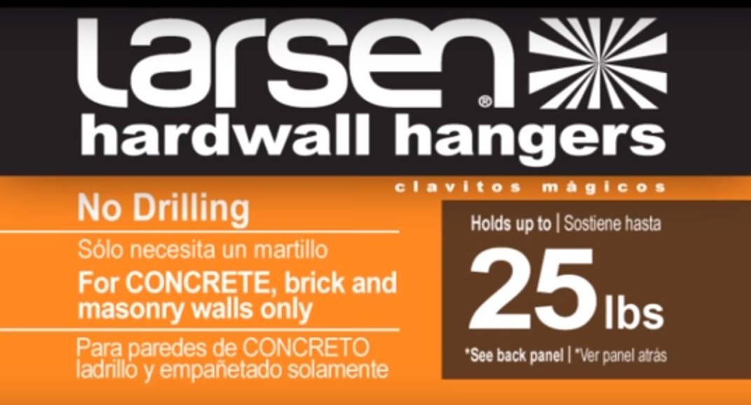 5x Larsen Products Hardwall Hangers 25 lbs (Clavitos Magicos)