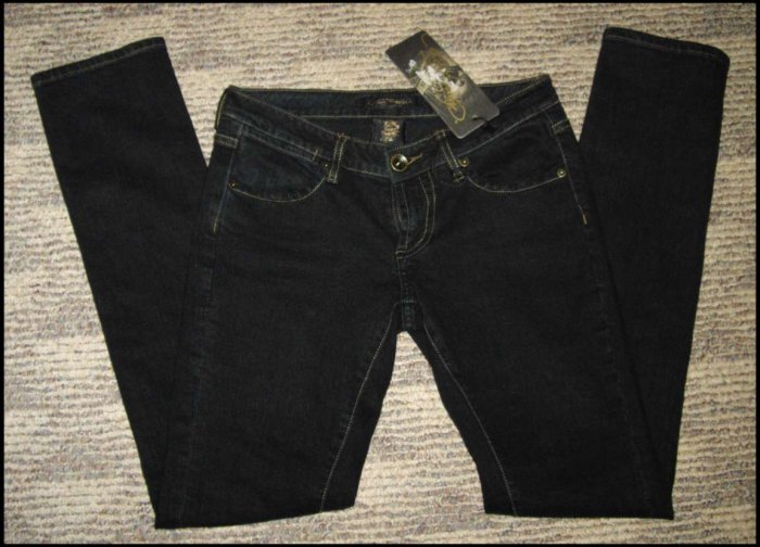 $198 ED HARDY GEISHA Girl Black SKINNY jeans-27 NEW