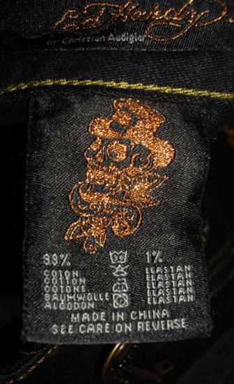 $198 ED HARDY GEISHA Girl Black SKINNY jeans-27 NEW
