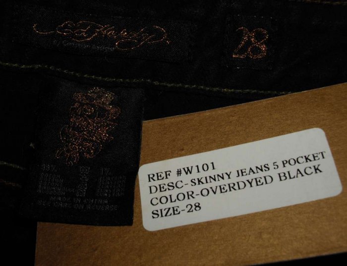 $198 ED HARDY GEISHA Girl Black SKINNY jeans-27 NEW