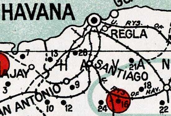 Cuba Cuban Caribbean Sugar Estates Historical map