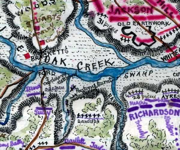 Plan of the Glendale Battle or Frasier's Farm 1862 Civil War map by Sneden